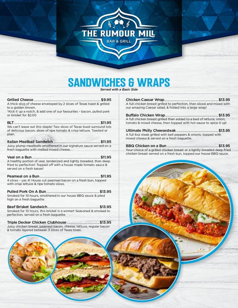 The Rumour Mill Bar & Grill Oshawa - Friendly Atmosphere, Daily ...