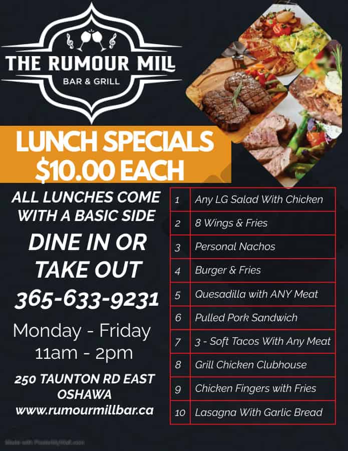 The Rumour Mill Bar & Grill Oshawa - Friendly Atmosphere, Daily ...