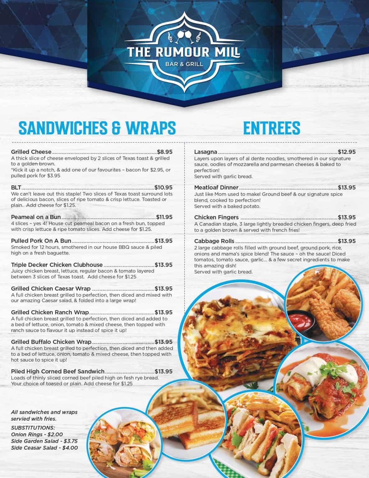 The Rumour Mill Bar & Grill Oshawa - Friendly Atmosphere, Daily ...